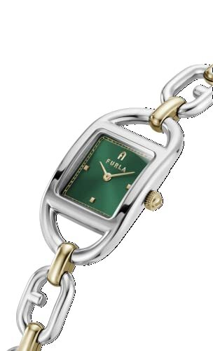 Furla Watch CHAIN SQUARE Green Dial Quartz 25MM WW00026006L4 Women's ...