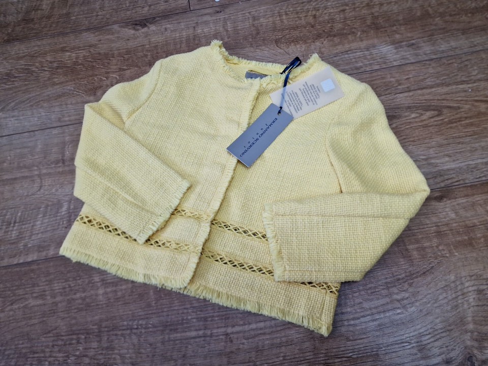 Ermanno Scervino Kids Girls Yellow Knit Jacket Size 6 Years Old New | eBay