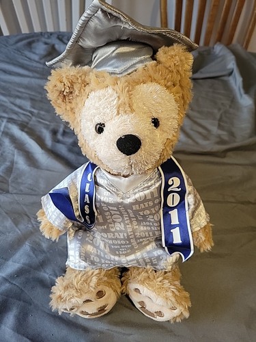 Disney Hidden Mickey Duffy Bear Plush 2011 Graduation Brown Cap & Gown ...