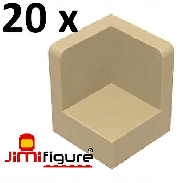 NEW 20 x LEGO Panel 1x1x1 Corner Tan 6231 Genuine Wall Brick Yellow ...