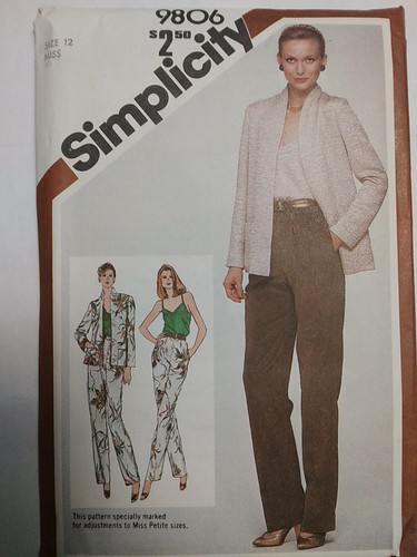 Camisole Tank Top Slacks Pants Jacket 12 Simplicity 9806 Sewing Pattern VTG UC | eBay