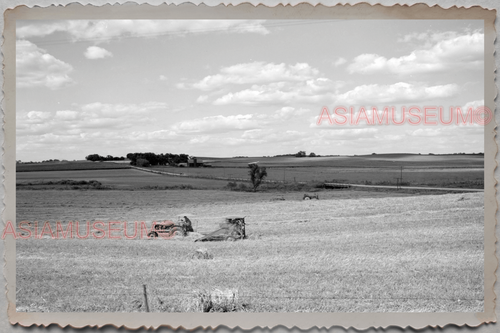 50s WYOMING AMERICA FARMER FARM HAY STACK FIELD OLD VINTAGE USA ...
