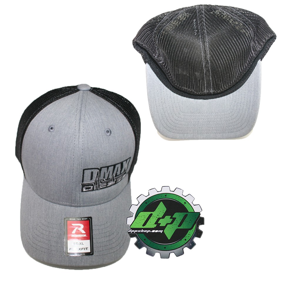 Dmax Duramax truck hat richardson 110 Gray denim BLACK mesh diesel L/XL ...