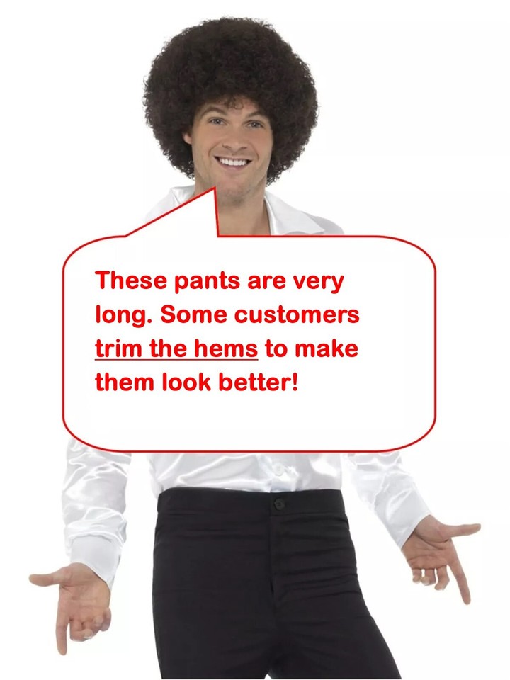 MENS 60S 70S DISCO DANCE FEVER FLARED BELL BOTTOM COSTUME PANTS ...