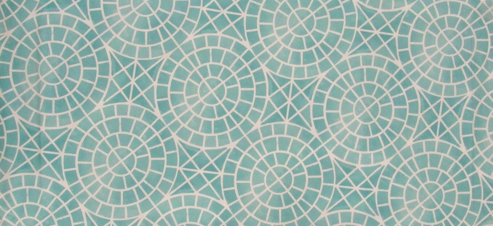 Mosaic Water Ringlets Pattern Vinyl Flannel Back Tablecloth - Var Sizes ...