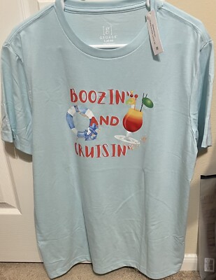 BOOZIN AND CRUISIN CREW NECK SS T-SHIRT L 42-44 | eBay