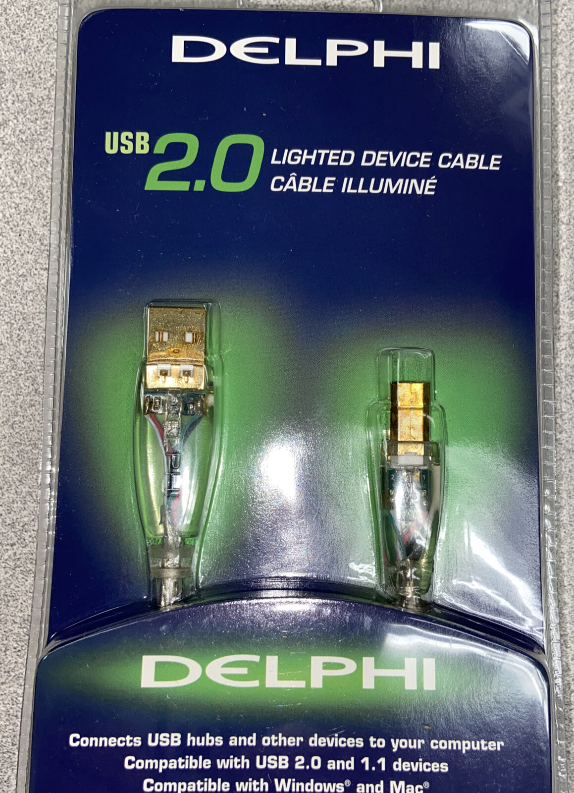 Delphi USB 2.0 Lighted Device Cable (10ft. GREEN -*NEW*) | eBay