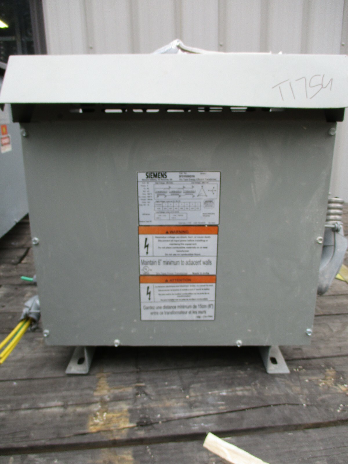 Square D 30KVA Transformer 480X120/208V 3PH N3R 3F3Y030D16 T1759 ...