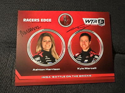 Ashton Harrison Kyle Marcelli Signed Promo Hero Card IMSA Racing ...