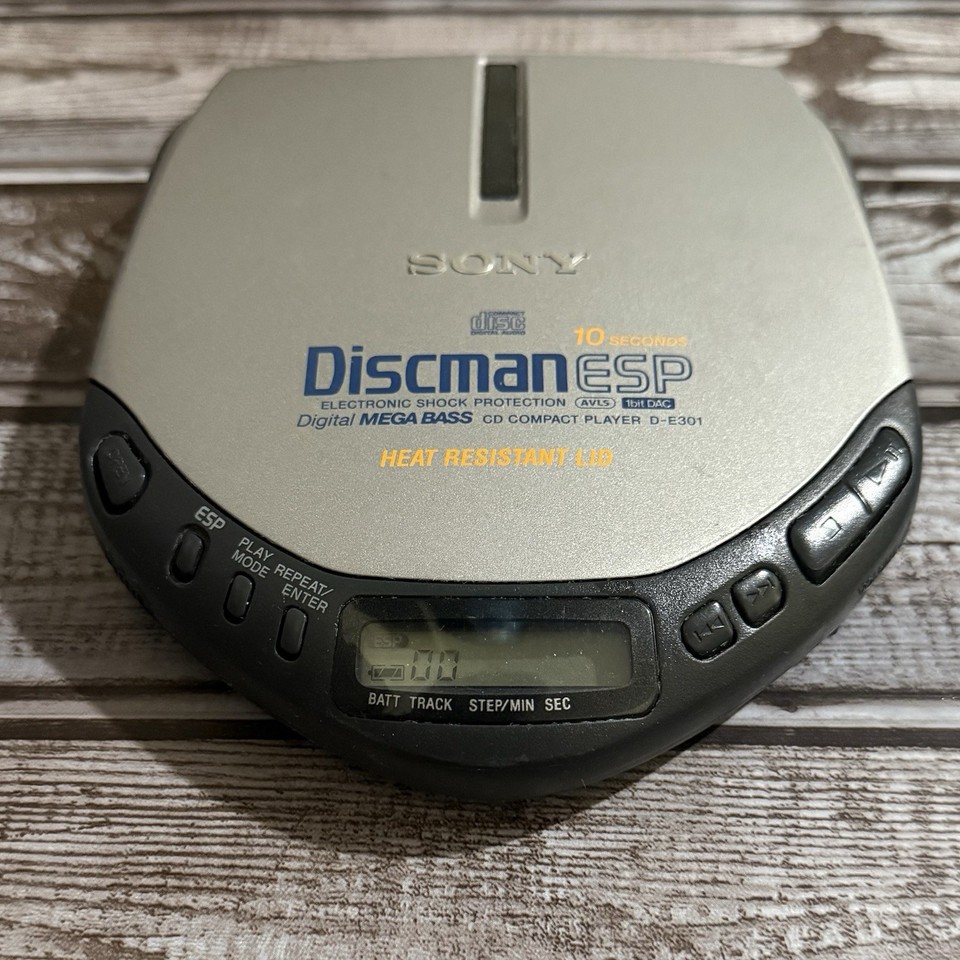 Sony Discman ESP CD Compact Player Mega Bass D-E301 - Tested & Working ...