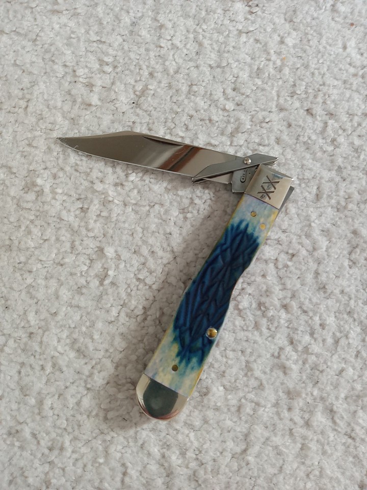 Rare CASE XX Cheetah Burnt PURPLE Tribal Jig Double Pull Knife 6111-1 ...