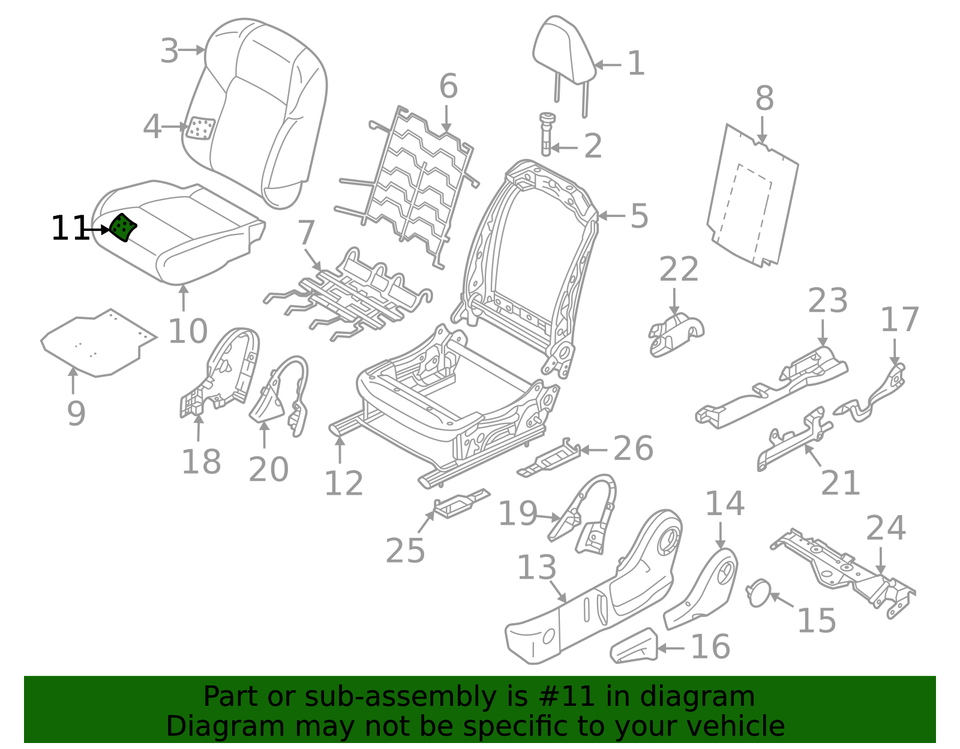 Genuine Nissan Seat Cushion Pad 87361-6RE0A | eBay