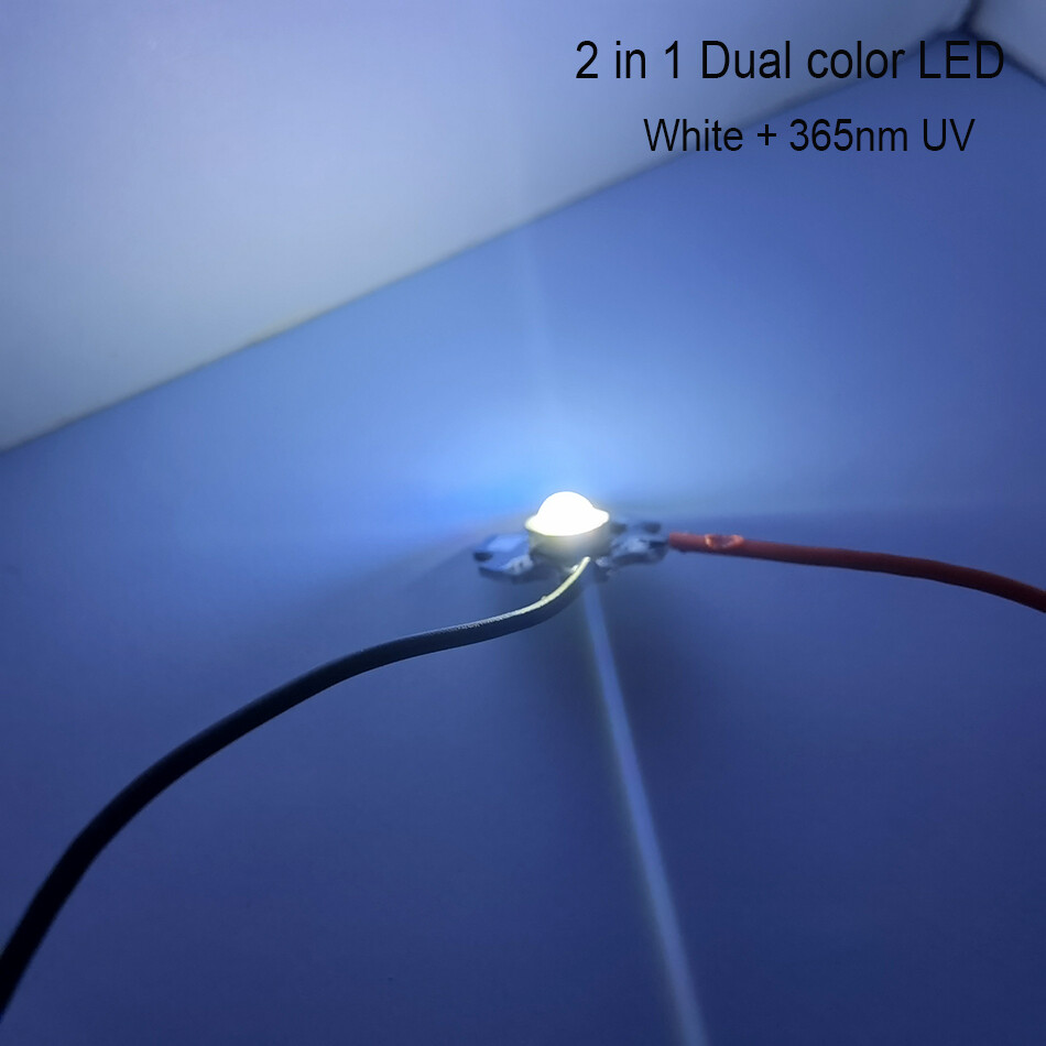 3W Dual color LED white+ 365nm 680nm 940nm light-emitting diode with ...