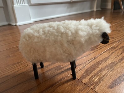 Handcrafted Fluffy Wool Sheep Figurine Farmhouse Folk Country Decor ~6. ...