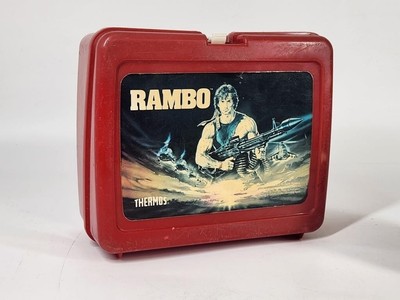 Vintage 1985 plastic Rambo Lunch Box Thermos Sylvester Stallone ...