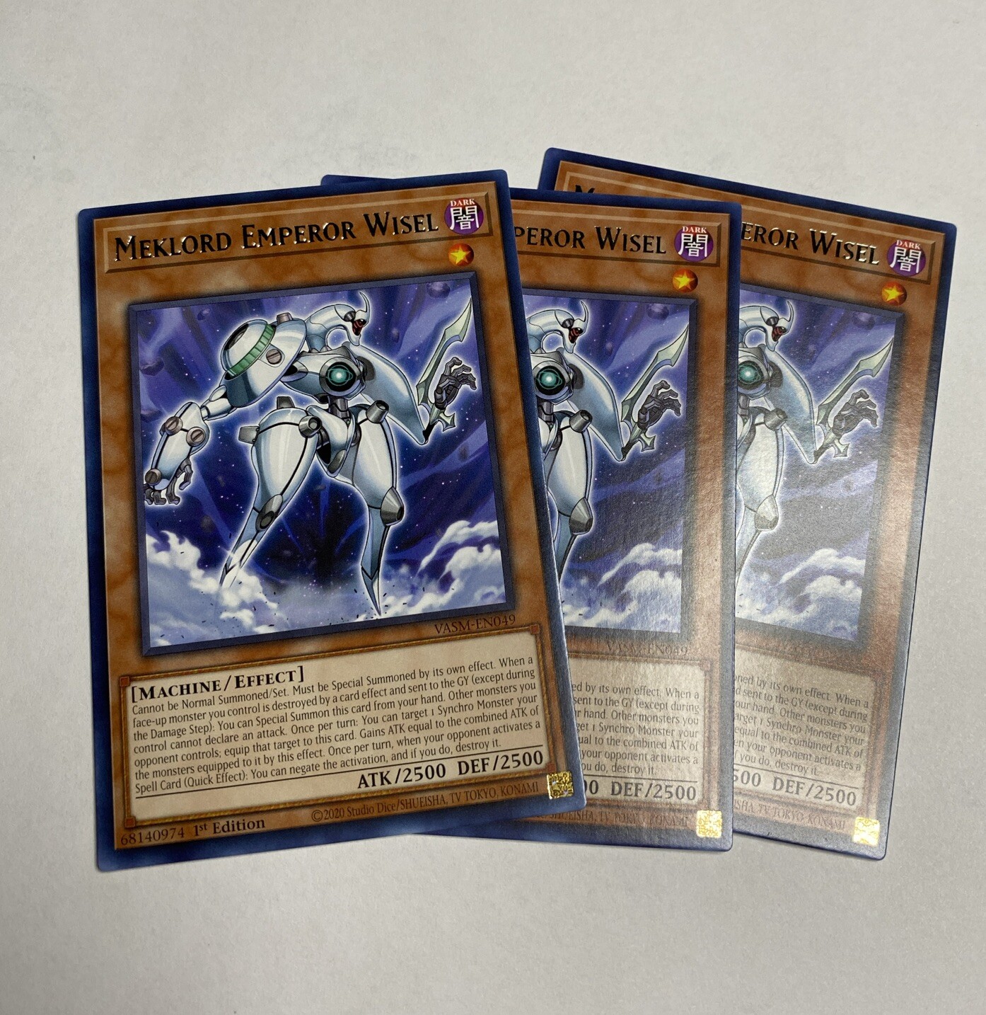 Yu-gi-oh! TCG 3x Meklord Emperor Wisel VASM-EN049 Rare x3 YUGIOH! DARK ...