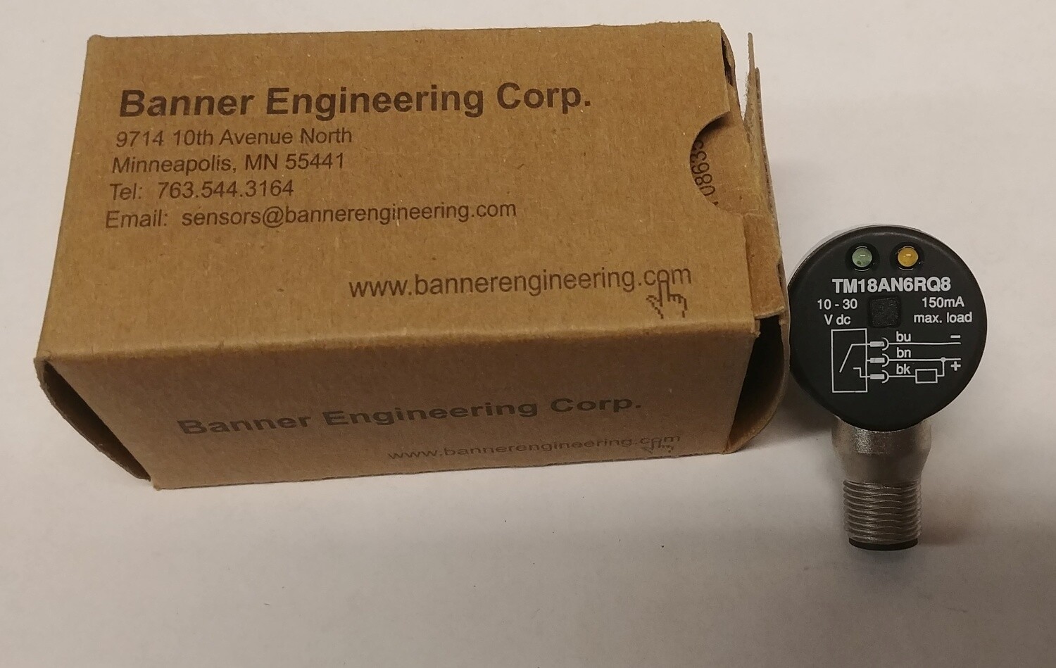 NEW Banner TM18AN6RQ8, Photoelectric Sensor, EZ BEAM TM18 Receiver 20m ...