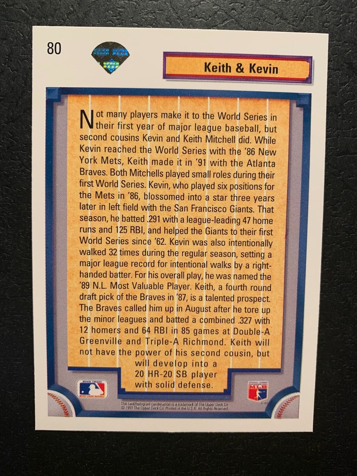 1992 Upper Deck BLOODLINES The Mitchells Keith & Kevin Card #80 | eBay