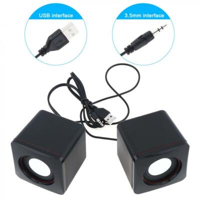 Computer Speakers 2.0 Stereo Volume Control USB Powered for PC/Laptops ...