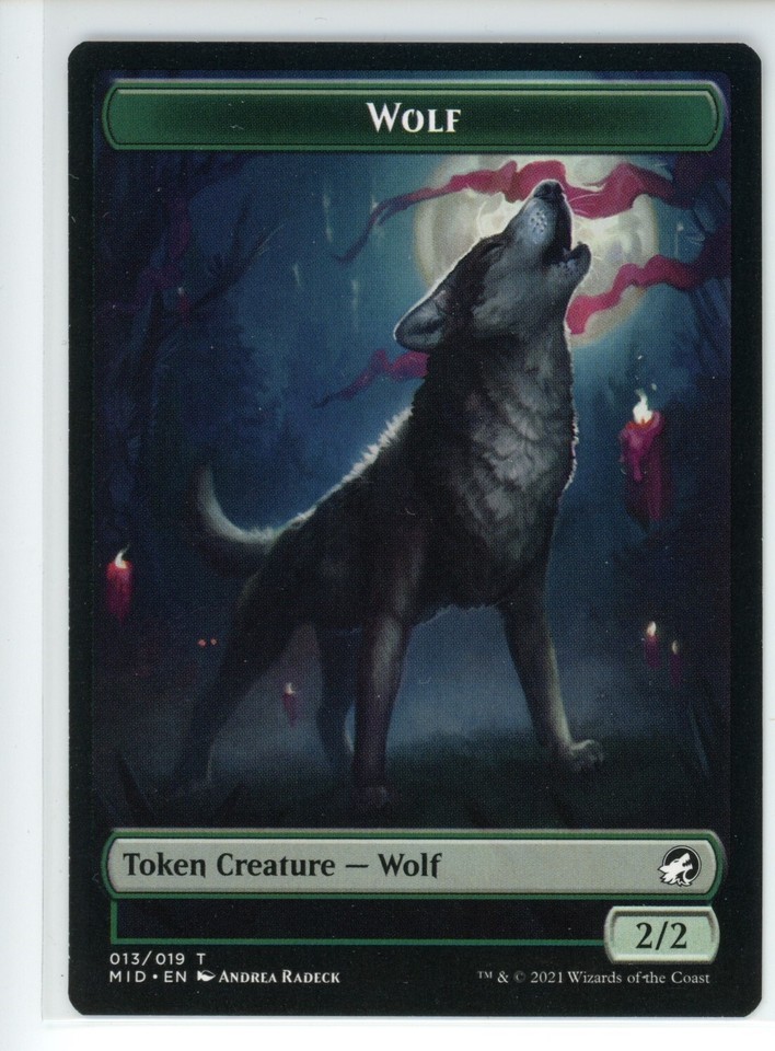 CENTAUR // WOLF DOUBLE-SIDED TOKEN Midnight Hunt Commander #8//13 MIC ...