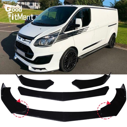 For Ford Transit Custom 12-2024 Gloss Front Bumper Lip Splitter Spoiler ...