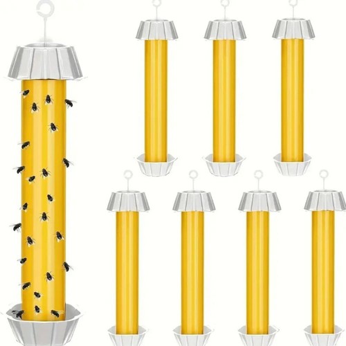 Plastic Hanging Fly Sticky Trap Sticks Adhesive Fly Catcher Outdoor ...
