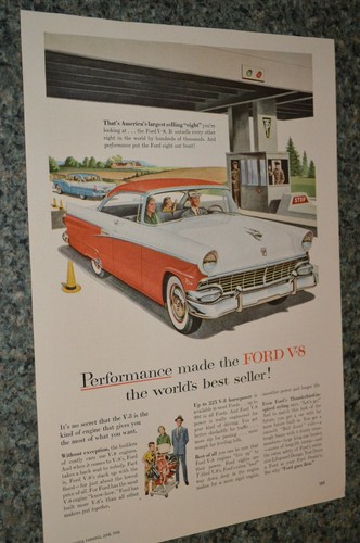 1956 FORD CUSTOMLINE VICTORIA ADVERTISEMENT PRINT AD 56 | eBay