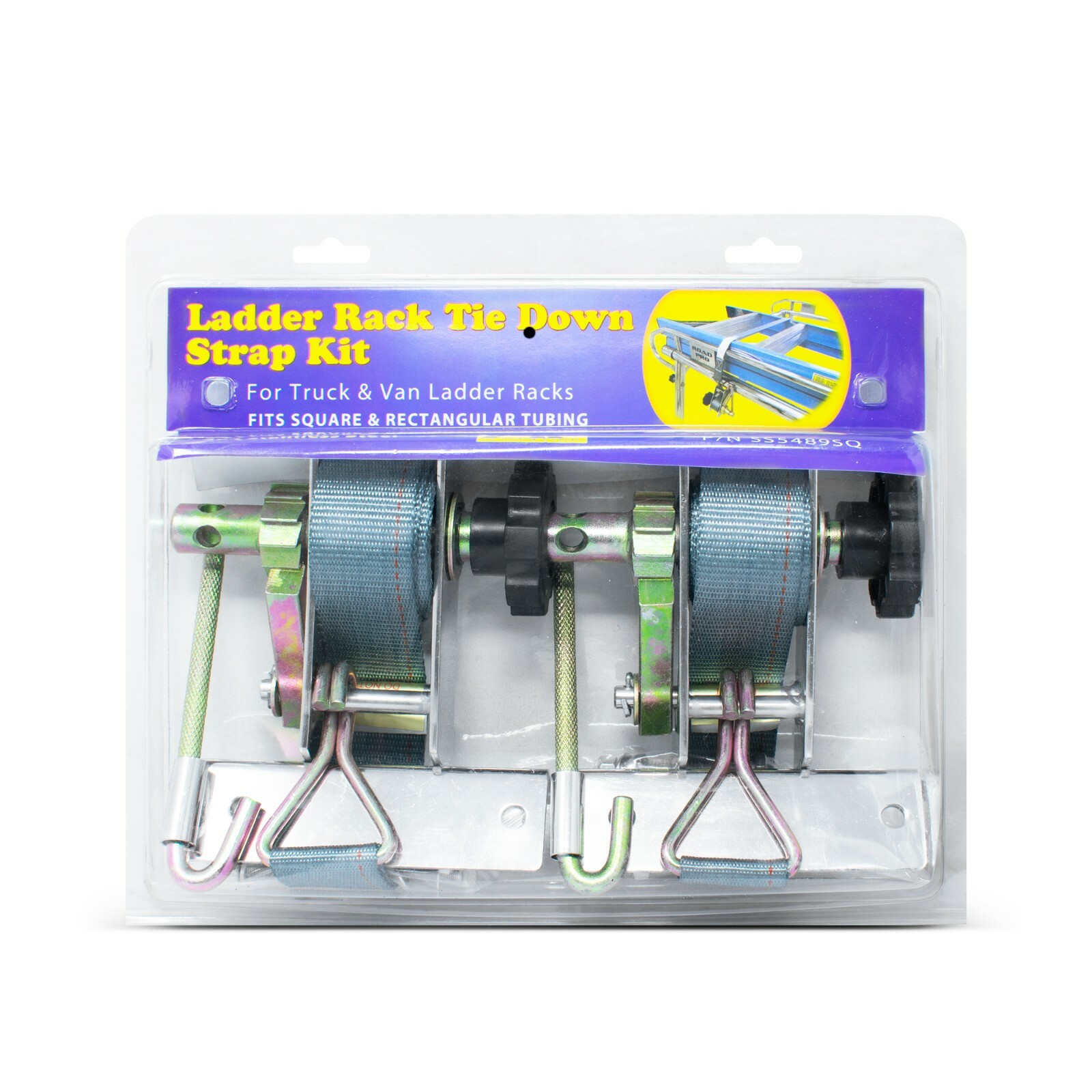 Polished Stainless Steel Ladder Rack Ratchet Tie-Down Straps (Pair ...