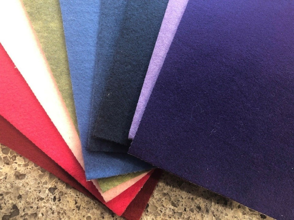 9 Assorted color Adhesive Back Felt Sheets Fabric Sticky Art Craft ...