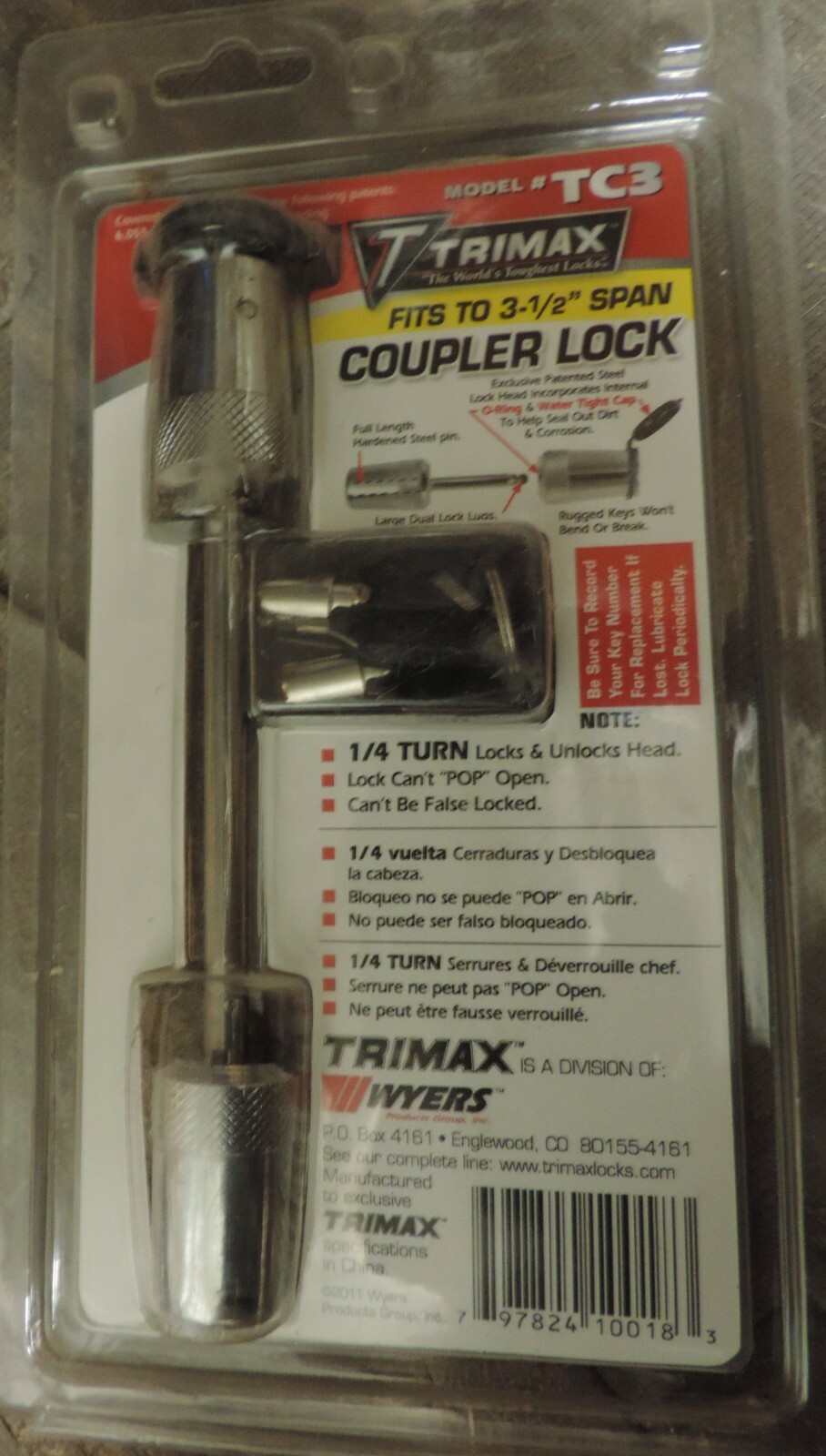 Trimax - TC3 - Premium Coupler Lock, Individual Hardened Steel Lock | eBay
