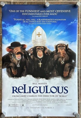 RELIGULOUS - 2008 - original D/S 27x40 movie poster - BILL MAHER ...