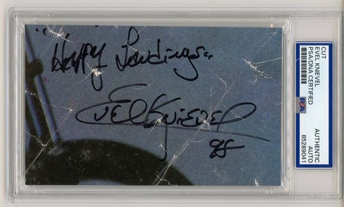 Evel Knievel ~ Signed Autographed "Happy Landings" Signature ~ PSA DNA ...