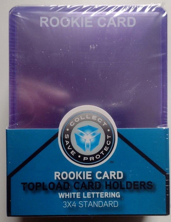 125 CSP Rigid "ROOKIE" White Lettering Top Load Protectors New NIP 3x4 ...