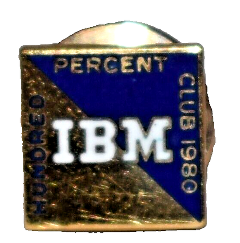 1980 IBM 100 One Hundred Percent Club Lapel Pin 1/10th 10K GF | eBay