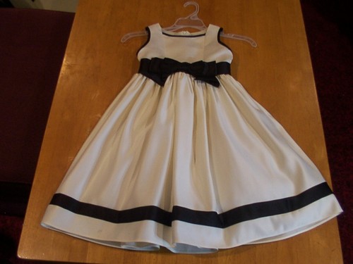 Dorissa Girls' Ivory With Black Accents Satin Holiday Dress-Sz. 5 | eBay