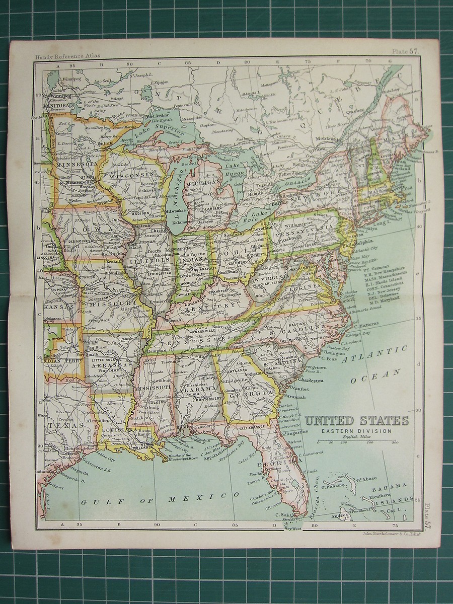 A Side Of The United States Map That Shows The Eastern