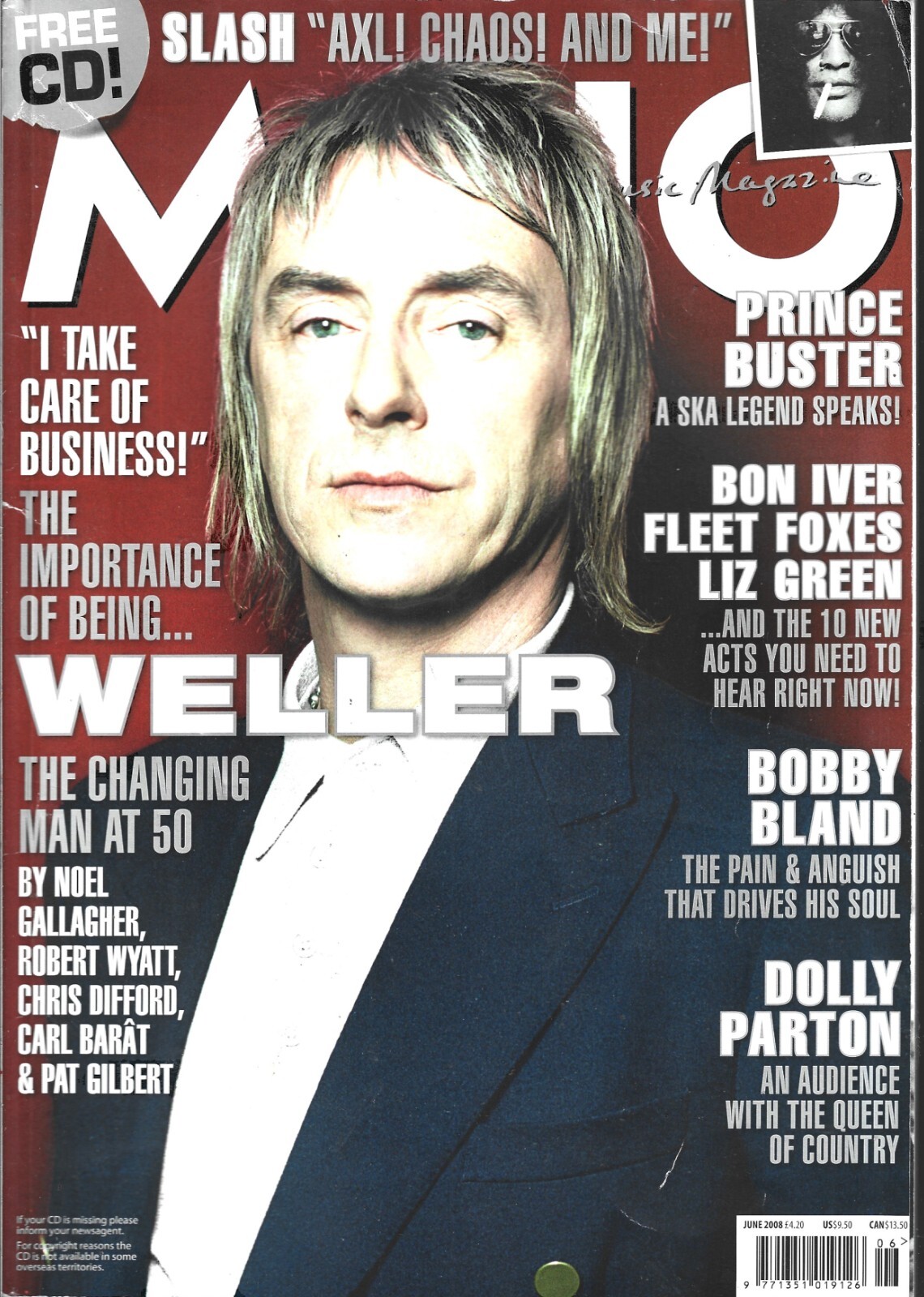 MOJO THE MUSIC MAGAZINE #175 JUNE 2008 (FN) WELLER, SLASH, PRINCE ...