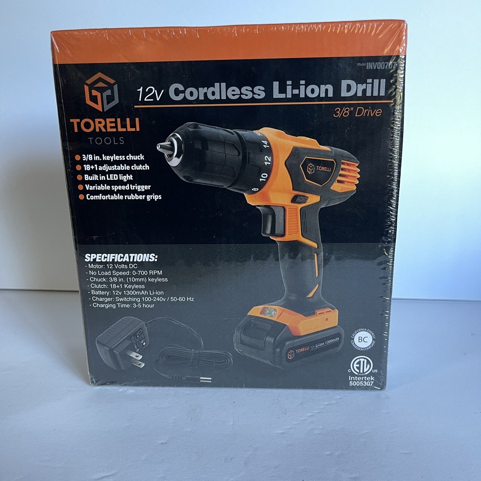 Torelli Tools Cordless Li-ion Drill 3/8" Keyless Chuck Interteck ...