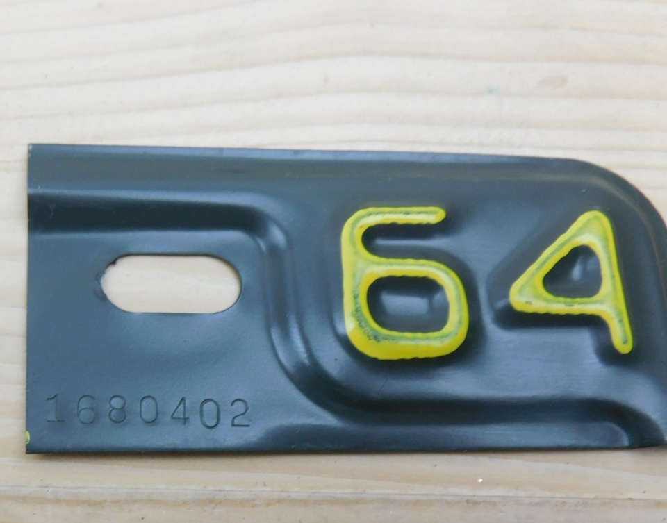 Vintage 1964 Michigan License Plate Metal Renewal Tabs/ Pair 1680402 ...