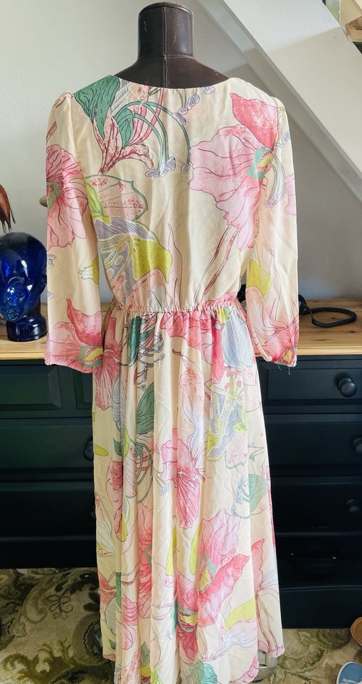 Beautiful long colourful pretty ladies dress xs 6 festival boho wedding ...