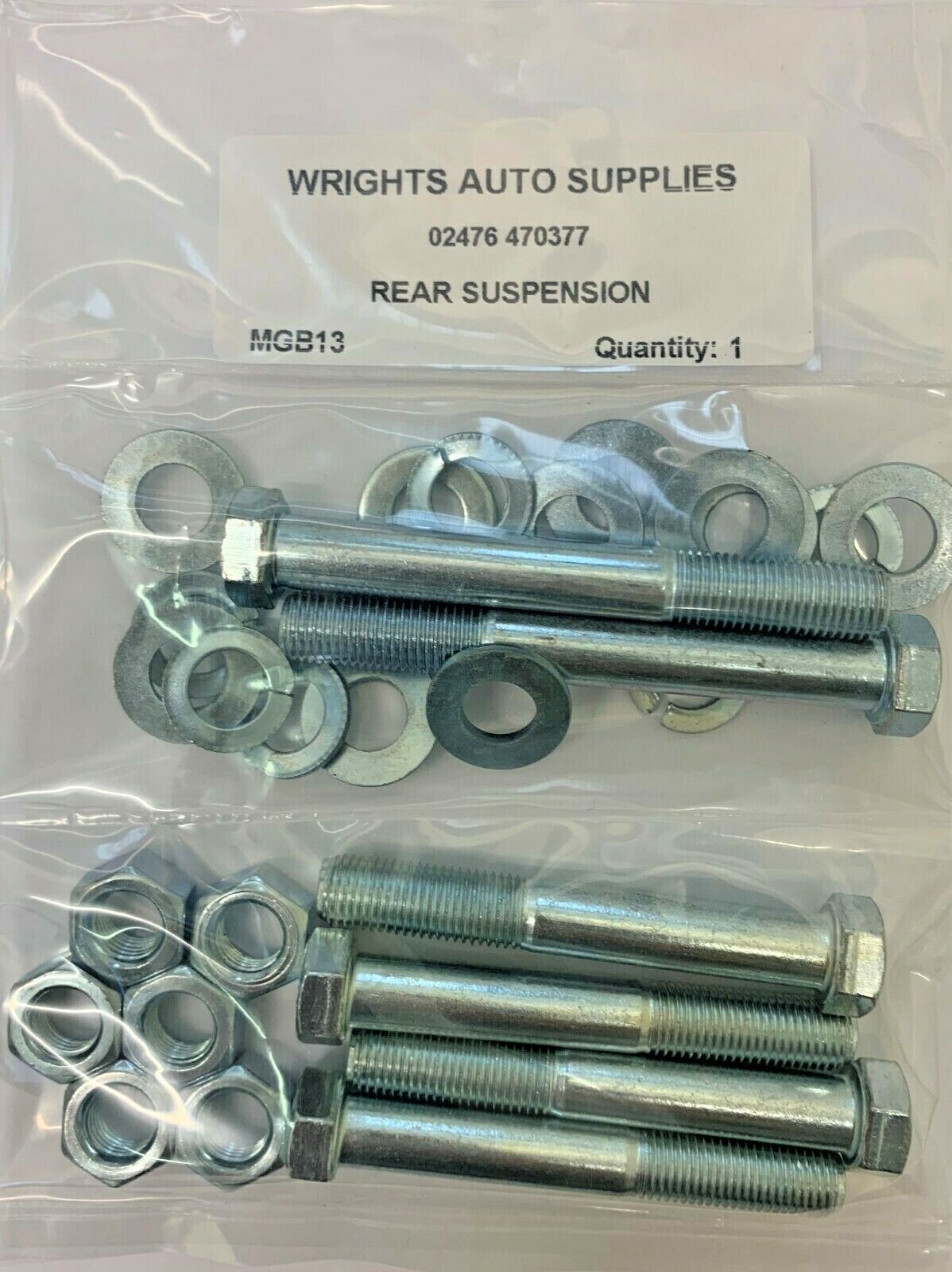 MGB & MGB GT Rear Suspension Kit in High Tensile Grade 8.8 for Chrome ...