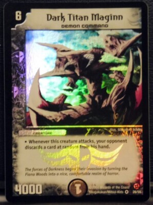 2004 Duel Masters Trading Card DM-02 Dark Titan Maginn #26/55 Rare Holo ...