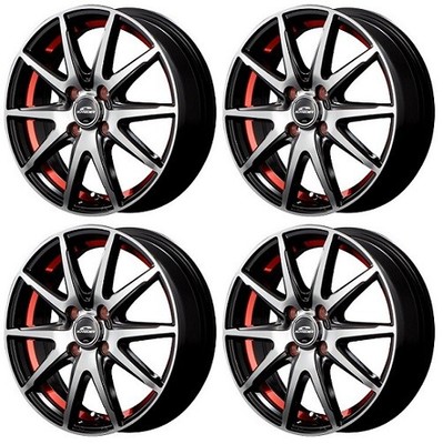 4x RX02 12x3.5 +42 4x100 BP/RED Red Light Track Rims Kei Tora Wheels ...