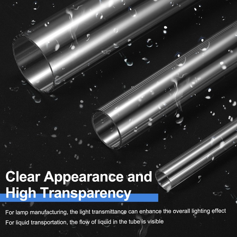 5Pcs Clear Rigid Acrylic Pipe, 6mm ID x 10mm OD 10" Round Clear Plastic ...