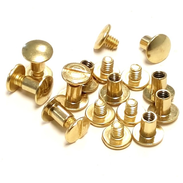 Brass Plated Gold Chicago Screws Leather Repair Screw Post Fastener for ...