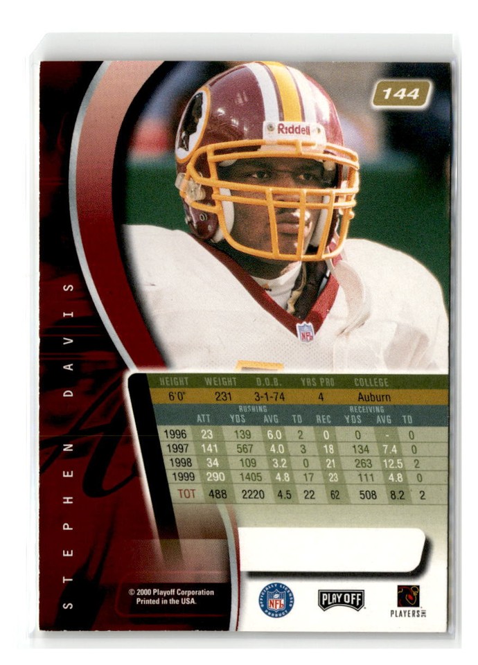 2000 Playoff Absolute - #144 - Stephen Davis - Washington Redskins | eBay