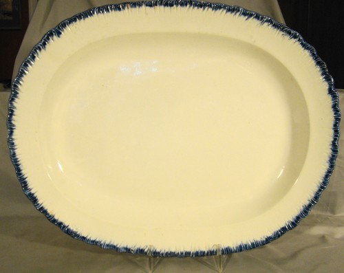 Rare Signed Early Adams Blue Shell Feather Edge Creamware Platter 1804 ...