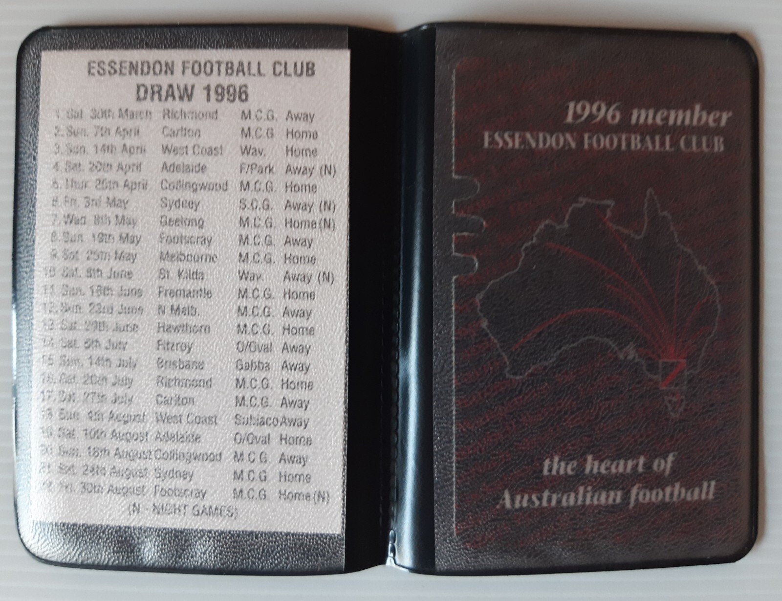 SET OF 6 ESSENDON MEMBERSHIP CARDS + 4 WALLETS. EFC. Bombers. Free Post ...