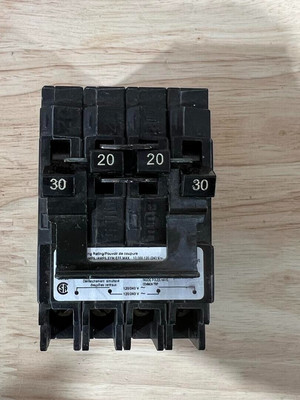 NEW Siemens Q23020CT2 Quadplex Circuit Breaker, 2 Double Pole 30A-20A ...