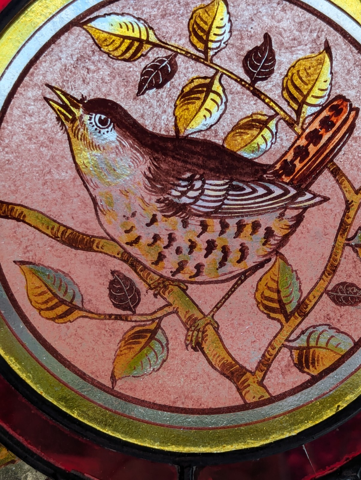 Outstanding Decorative Victorian Stained Glass Fanlight Window | eBay UK